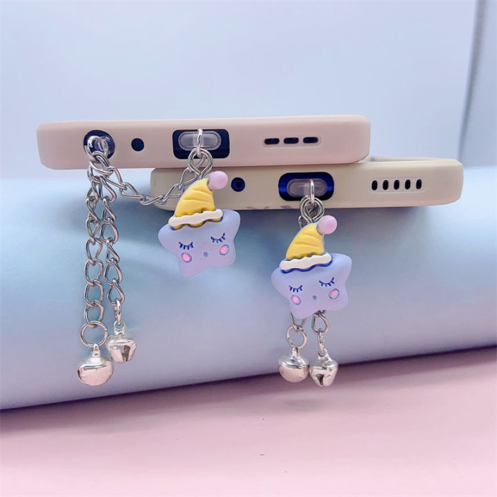 Blue Sleep Star Dust Plug Charm Kawaii Phone Anti Dust Cap Cute Charge ...