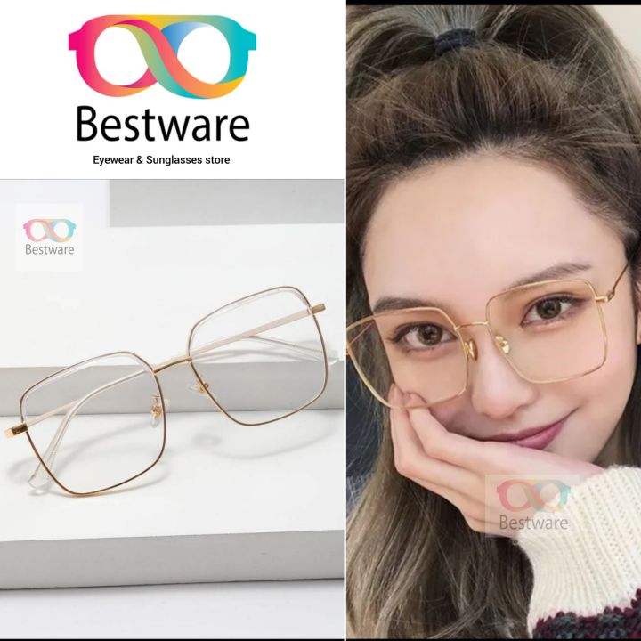 Metal Square Blue Light Filter Eye Glasses for Men /Women . 100% UV ...
