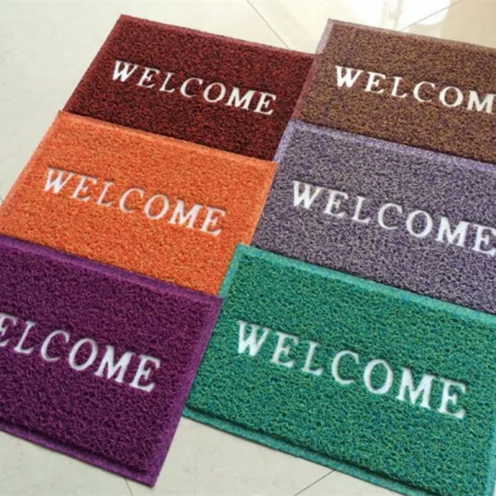welcome door mat pvc antislip dustproof door rug floor carpets | Daraz.lk