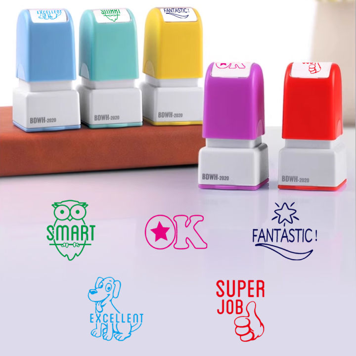 1pc Reward Stamps for Kids, Self-Inking Motivational Stamps Set with 5 ...