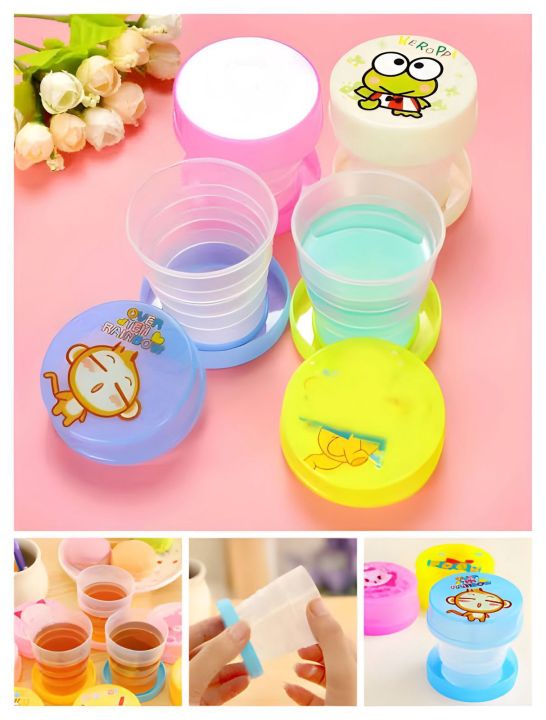 Pack of 3 Foldable Mini Pocket Plastic Water Glass | Daraz.pk