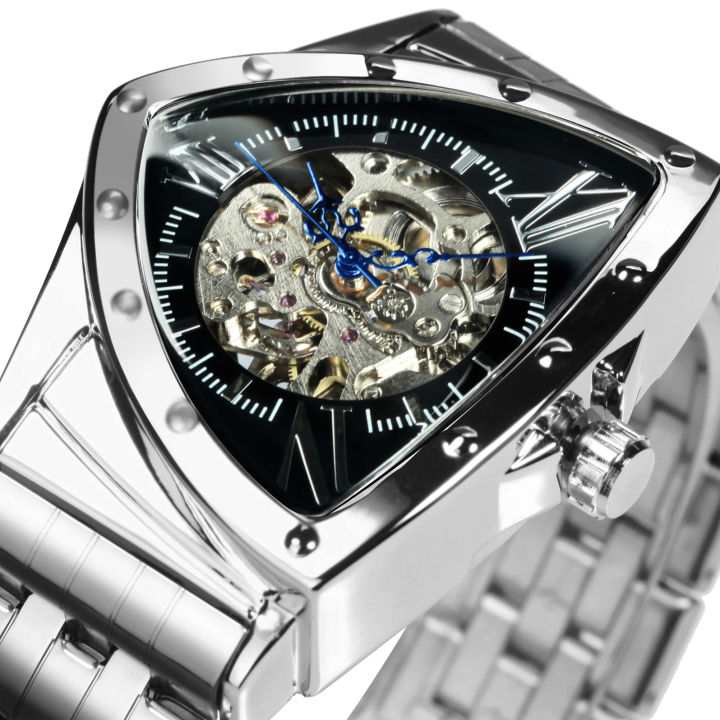 WINNER Military Triangle Skeleton Automatic Watch for Men Luxury Brand ...