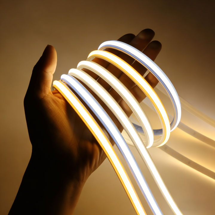 24V COB LED Strip Light Solid Neon Silicone Gel Tape Lights Self ...