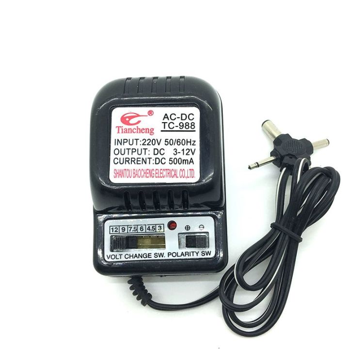 3-12V 500ma Adjustable DC Power Transformer Cross Plug Radio Repeater ...