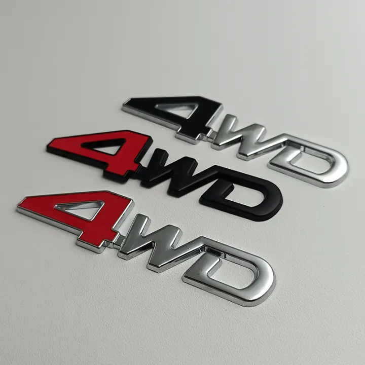 3D Metal Chrome Black Logo 4wd Grill Emblem Car Fender Badge Trunk ...