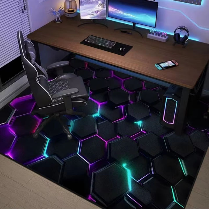 VIKAMA Trendy Study Room Gaming Room Rug Soundproof Computer Desk Mat ...