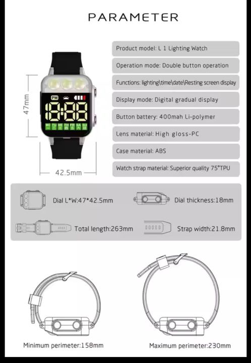 NEW STOCK🤩 MENS COLLECTION Most demanded item Torch light watch Led ...