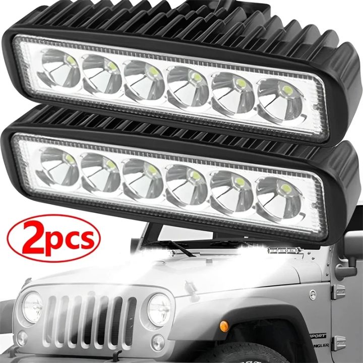 1/2set 18W 6 Led Car Work Light Offroad Spotlight High Bright Aluminum ...