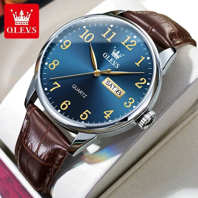 Olevs 5535 Analog Leather Belt Wrist Watch For Men | Daraz.com.bd