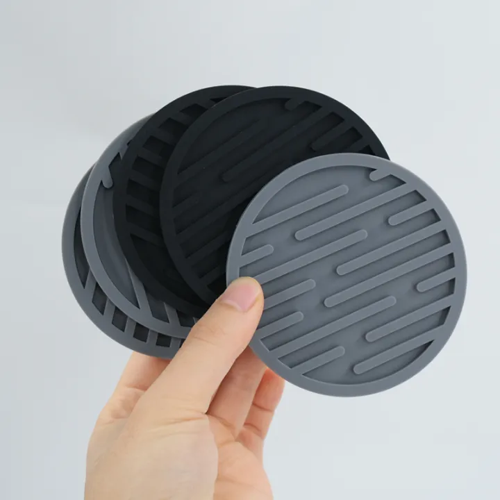 10cm Silicone Coasters Round Heat Resistant Rubber Tea Cup Mat Table ...