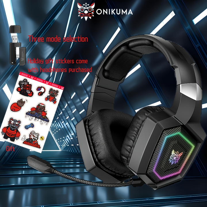 ONIKUMA Music Gaming Wireless Headphones Tri-mode USB RBG Light Effect ...