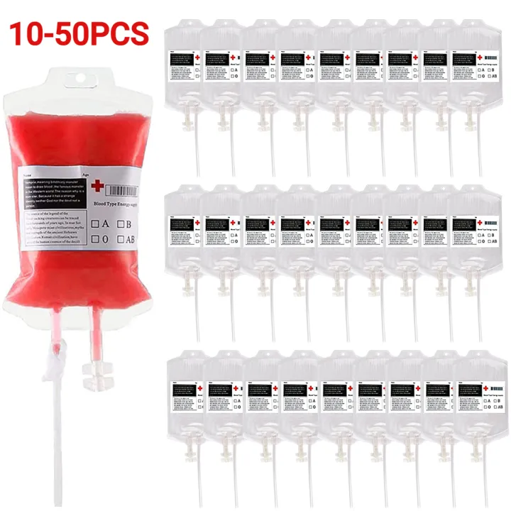 10-50PC PVC Cosplay Horror Props 350ML Happy Halloween Decoration Blood ...