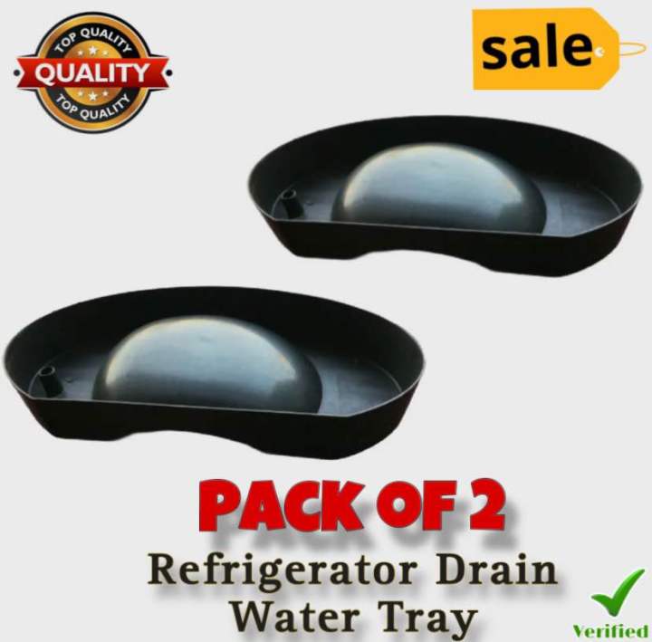Pack of 2 Fridge Refrigerator Drain Water Plastic Tray Deep Freezer ...