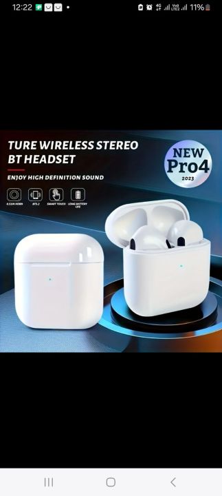Pro 4 TWS wireless Headphones Earphone Bluetooth-compatible 5.3 ...