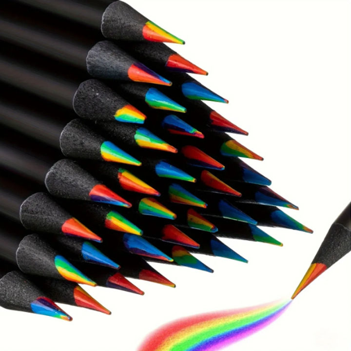 Rainbow Color Pencils for Kids, Concentric Gradient Crayons, Art ...