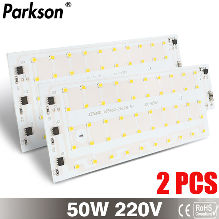 2pcs/lot 50W LED Lamp beads SMD 2835 LED Chip Smart IC Floodlight 220V ...