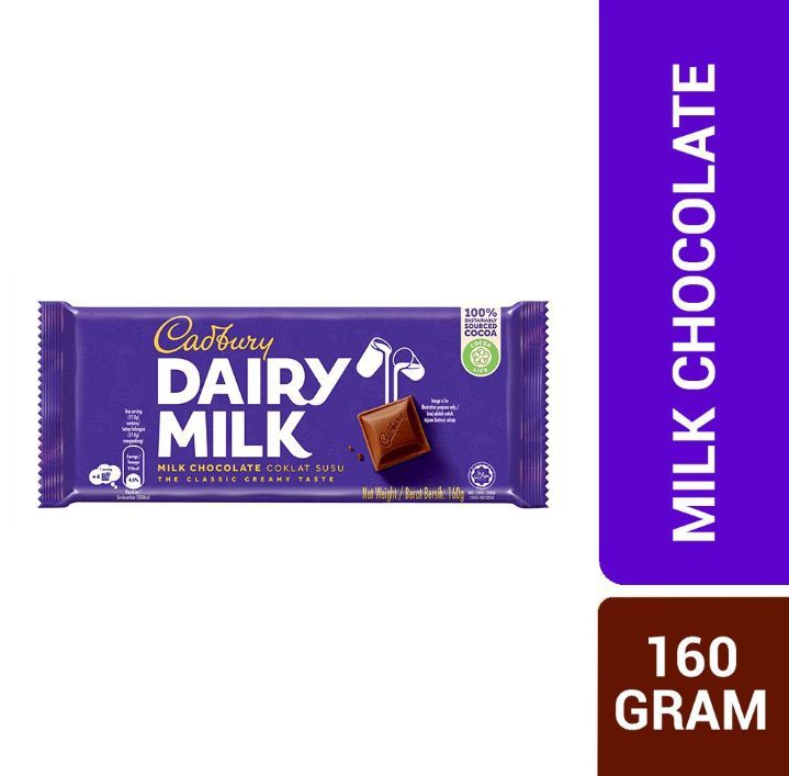 Cadbury dairy milk chocolate 160g (Malaysia) | Daraz.pk