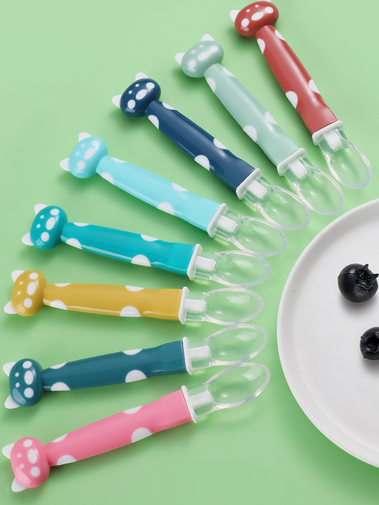 Baby silicone spoon Piglet shape cute plastic spoon handle silicone ...