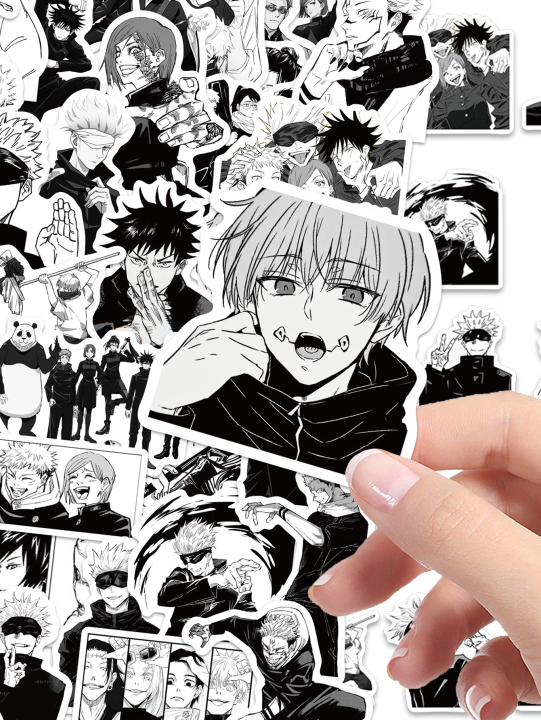 50/100PCS anime Jujutsu Kaisen stickers black and white style graffiti ...