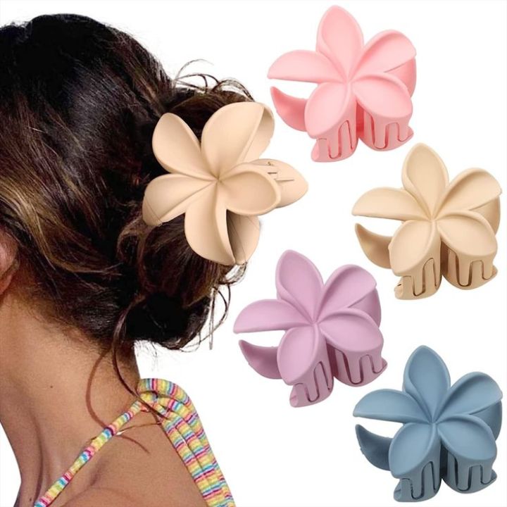 Matte Flower Hair Claw Clips for Women & Girls | Large Non-Slip | Daraz.pk