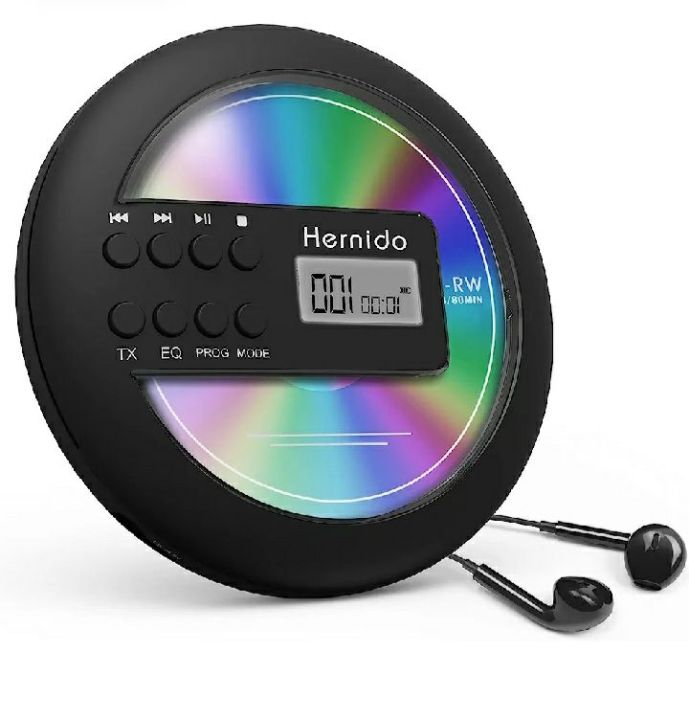 CD Player Portable Rechargeable CD Player For Car With FM Transmitter ...