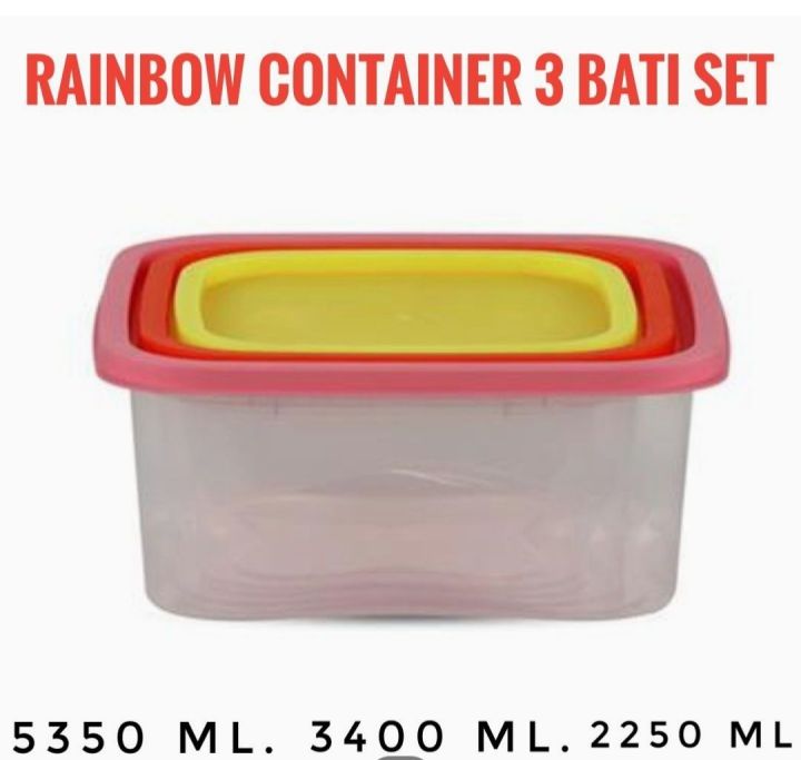 Rainbow Storage Food Container Box -3 pcs | Daraz.com.bd