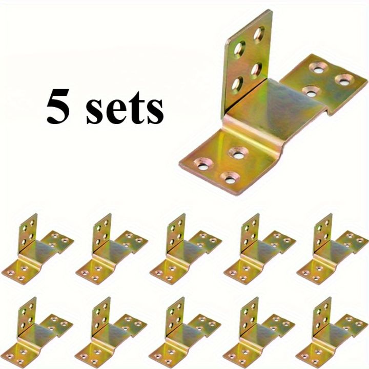 5Sets Durable Iron Corner Brackets-Bed Frame Support Connectors with Easy Assembly,Hooks,Buckles ...