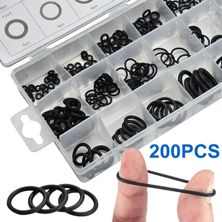 200Pcs Rubber O Ring Set Gaskets Boxed High Pressure