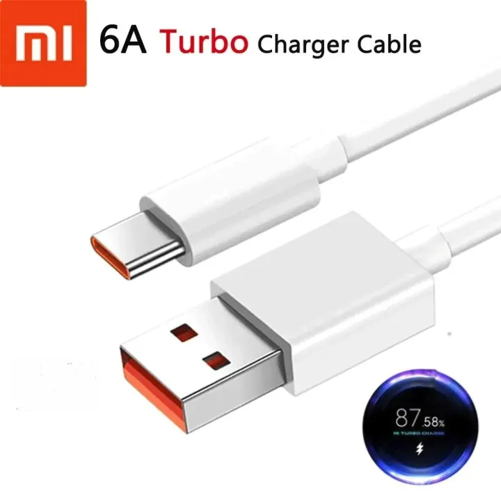 Original 100% Xiaomi 6A Charging Cable Hypercharge Turbo USB to Type C ...