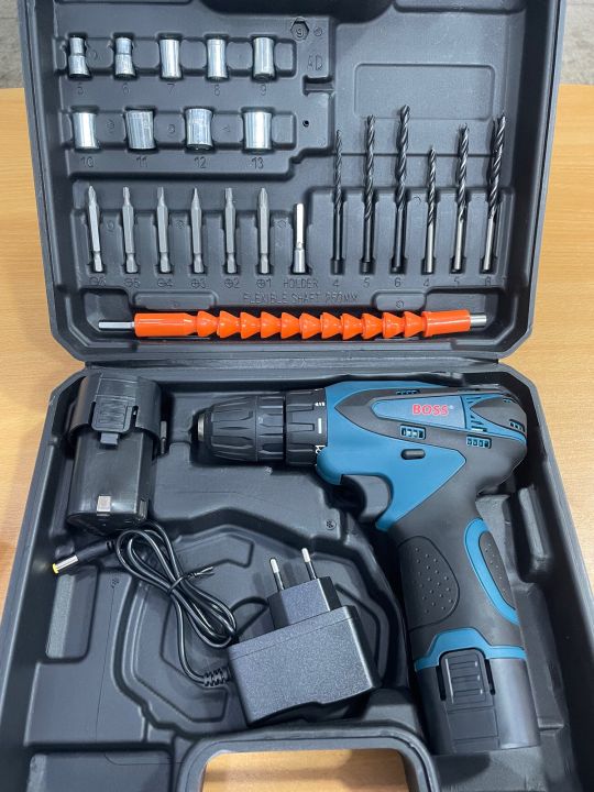 Boss Cordless drill machine 23 pcs materials | Daraz.com.bd