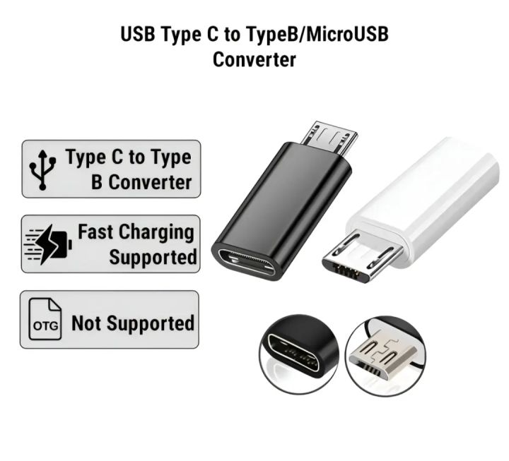 USB Type C to USB Type B Converter Adapter for Smartphone and ...