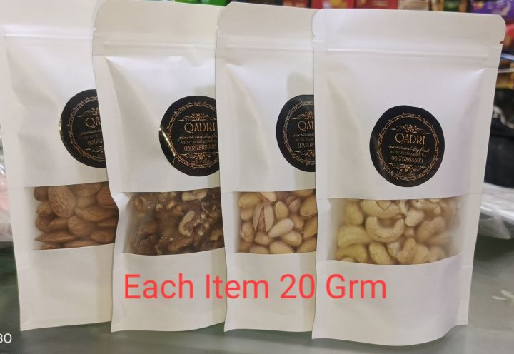Pack of 4 dry Fruits Badam Giri,pista with shell,kaju, walnuts Each ...