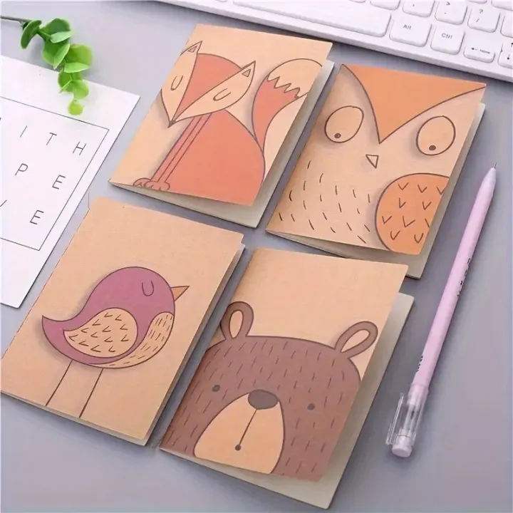 10pcs Small Cute Kraft Pocket Notebook, 64K 16-Sheet Blank Mini Journal ...