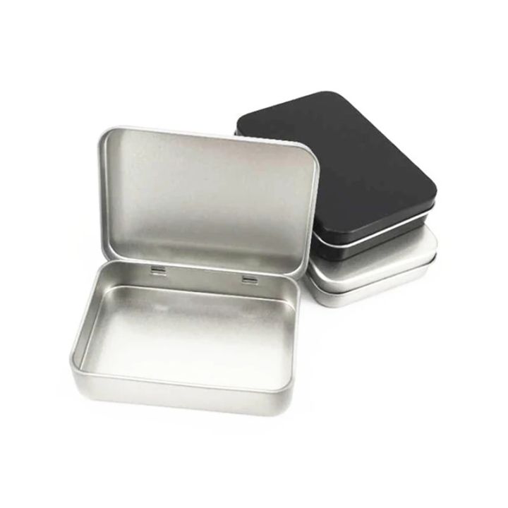 1pcs Metal Tin Silver Black Flip Storage Box Tool Box Money Coin Candy ...