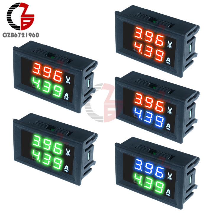 0.56" LED Digital Voltmeter Ammeter DC 100V 10A Current Voltage Meter ...