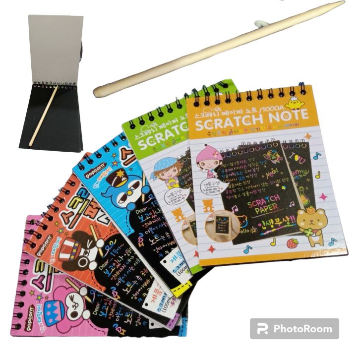 rainbow scratch notebook 4"x 6" with pencil | Daraz.pk