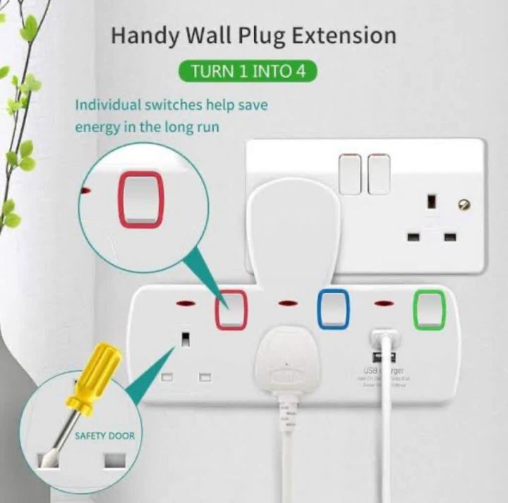 TOBO multi plug Extension Board and wall socket extension wall Mounted ...