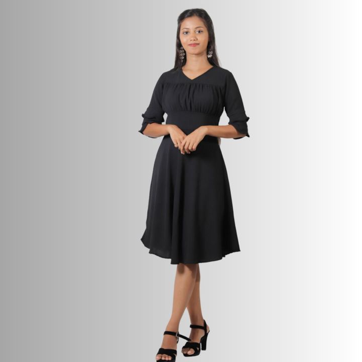 Single color mazarati midi Frock | Daraz.lk