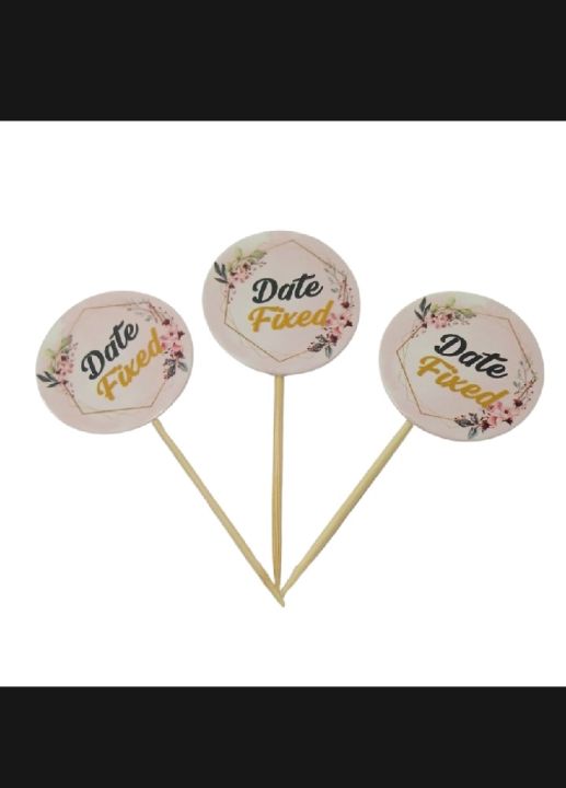 date fixed mithai , cake toppers pack of 10, perfect for engagement and ...
