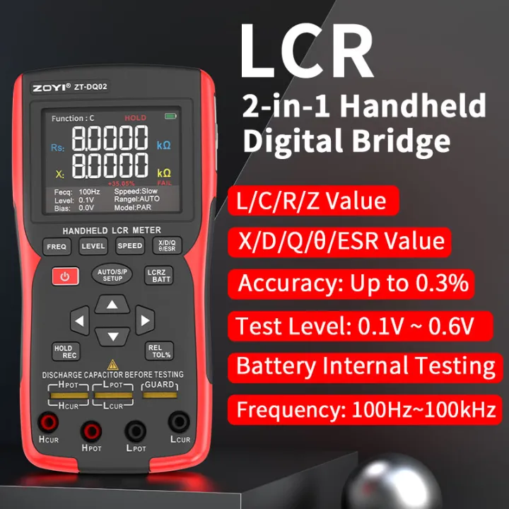 ZOYI High-Precision Handheld Bridge ZT-DQ02 LCR Lithium Battery ...