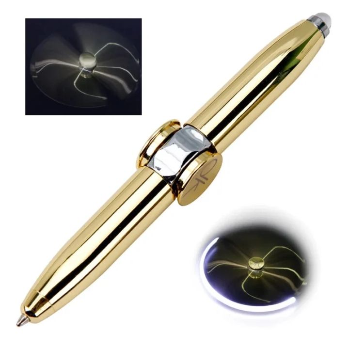 Multifunctional Decompression Finger Rotate Luminous Gyro Pens Toy ...