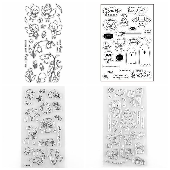 Halloween Clear Stamps and Cutting Dies,Butterfly Fairy Die Cut for ...