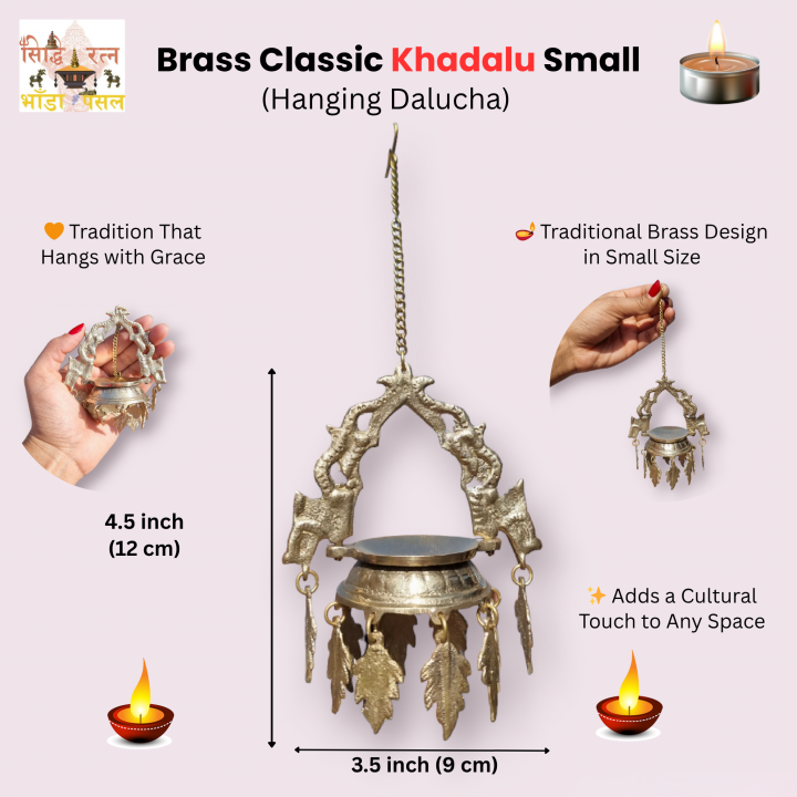 Beautiful Design 4.5" - Brass Dalucha/Jhundyaune Panas/Khadalu - 2 No ...