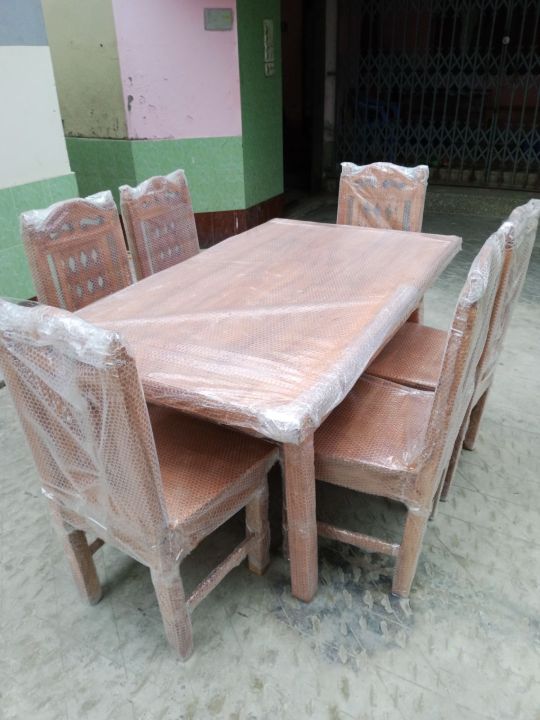 dining table set with 6 chairs, table Height 30 inches long by 60 ...