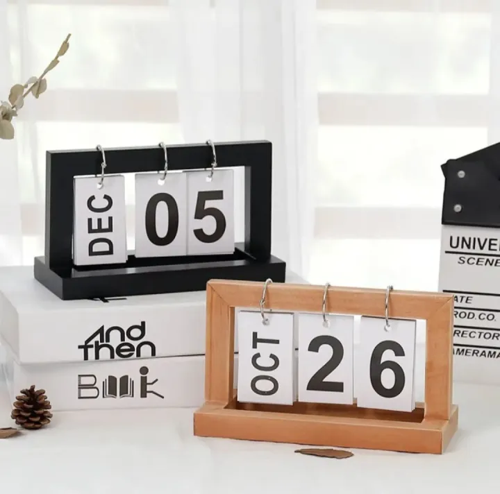 Wood Flip Chart Permanent Dask Calender -Stay Organized With Styles ...