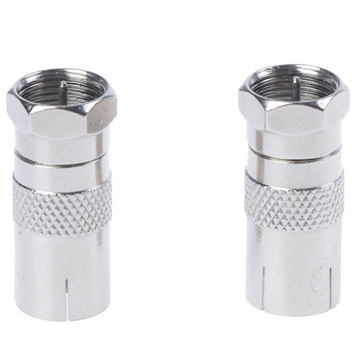 2Pcs F Type Male Plug Connector Socket to RF Coax TV Aerial Female RF ...