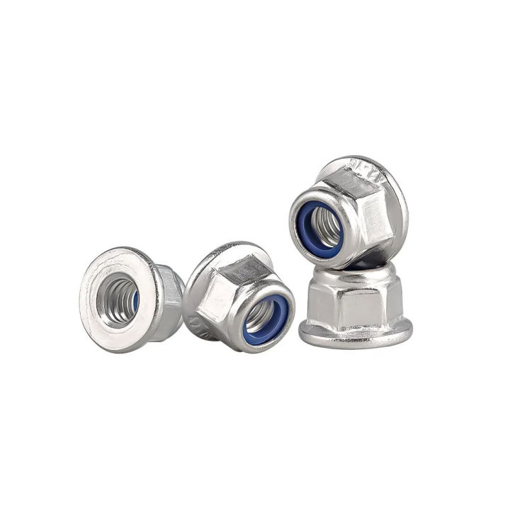 DIN6926 304/316 Stainless Steel Hex Nylon Flange Lock Nuts M4 M5 M6 M8 ...
