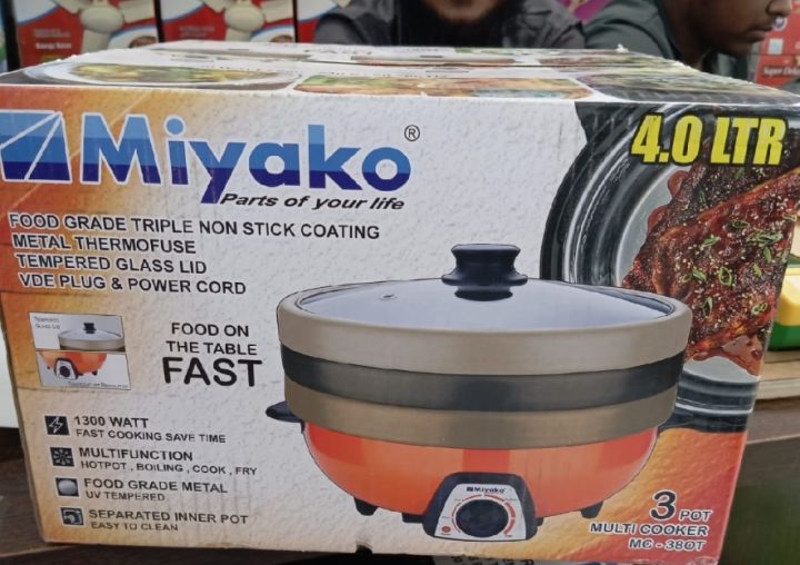 Miyako 4 Liter 3 Pot Electric Curry Cooker MC-380T | Miyako Electric ...