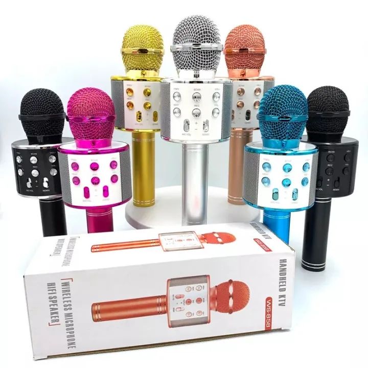 WS 858 Bluetooth Karaoke Microphone and Speaker - Rechargeable | Daraz.pk