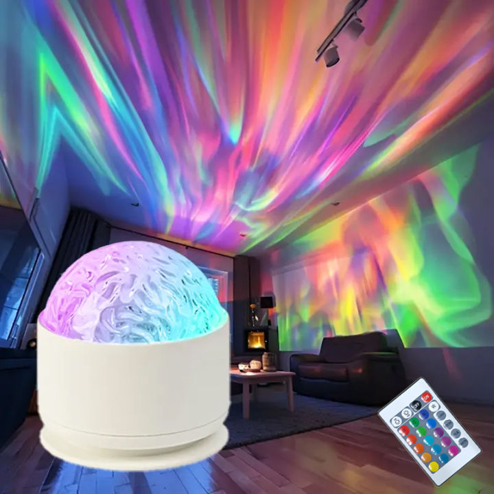 Water Ripple & Aurora Light Projector USB LED Night Lights Bedroom ...